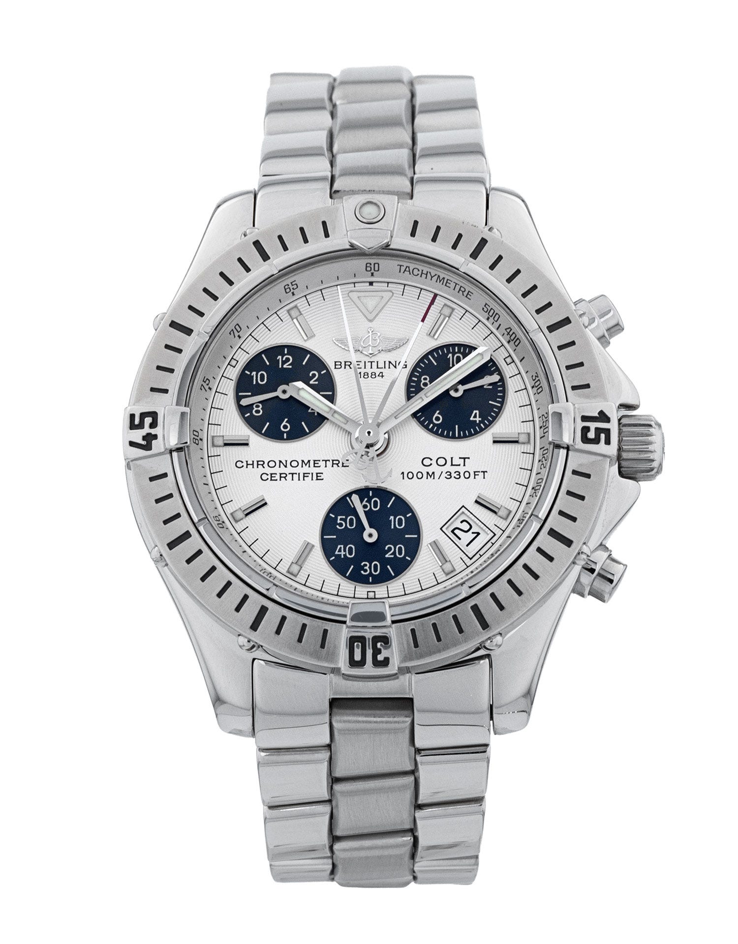 Breitling Colt Quartz - White Baton Dial & Bracelet Strap