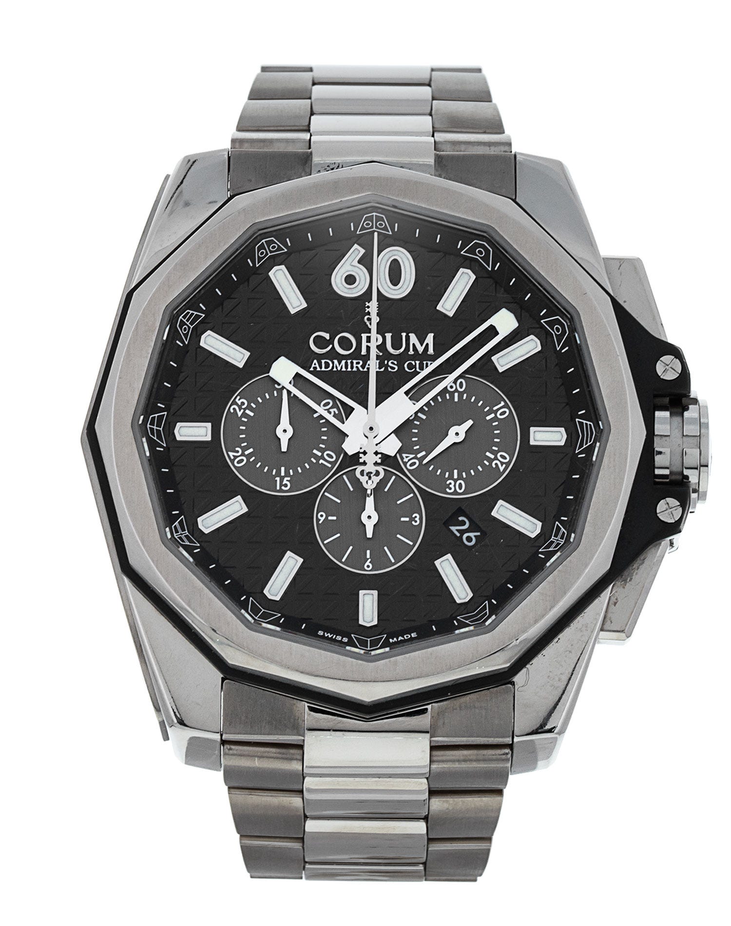 Corum Admirals Cup - Black Dial & Bracelet Strap